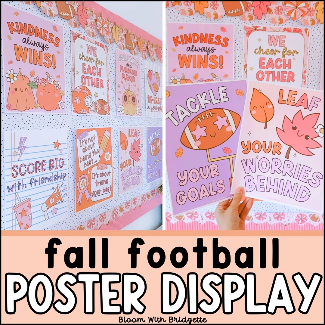Fall Football Classroom Posters, Classroom Posters, September Bulletin ...