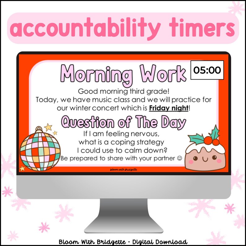 Christmas Classroom Slides, Editable Slide Template, Daily Slides ...