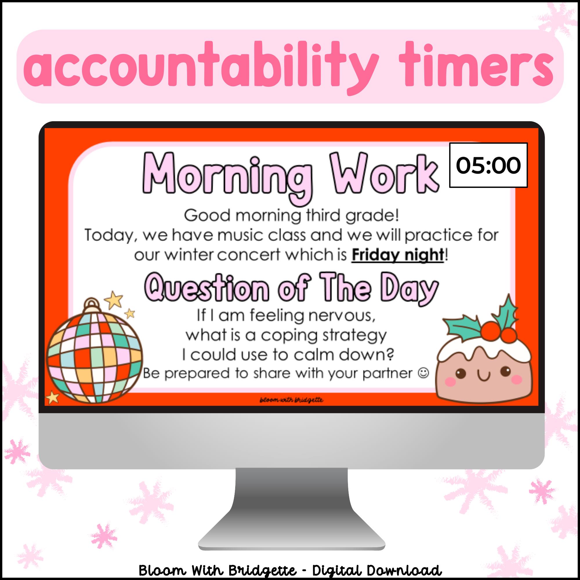 Christmas Classroom Slides, Editable Slide Template, Daily Slides ...