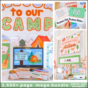 Camping Theme Classroom Bundle, Nature Classroom Decorations, Editable ...