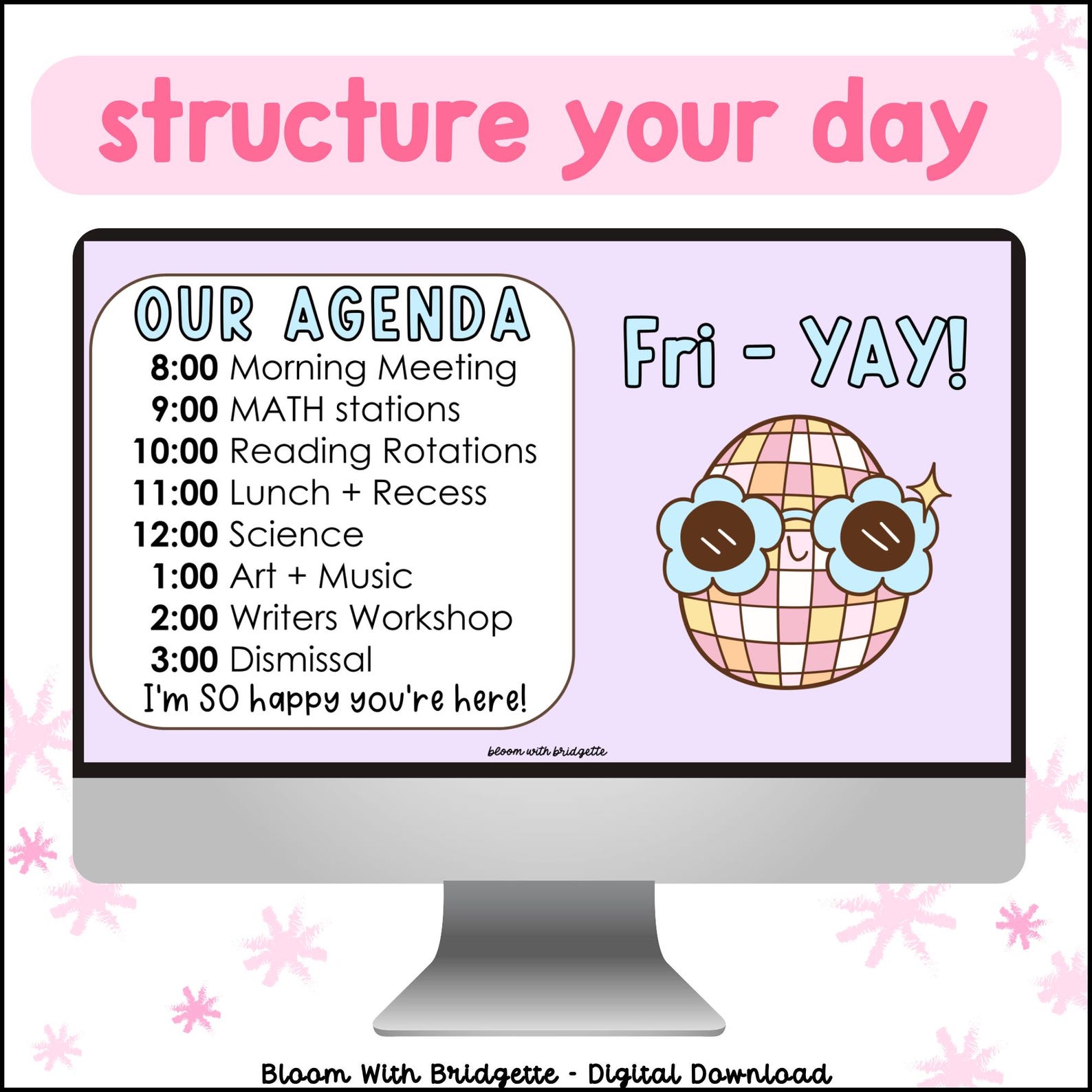 Spring Classroom Slides, Editable Slide Template, Daily Slides, Agenda ...