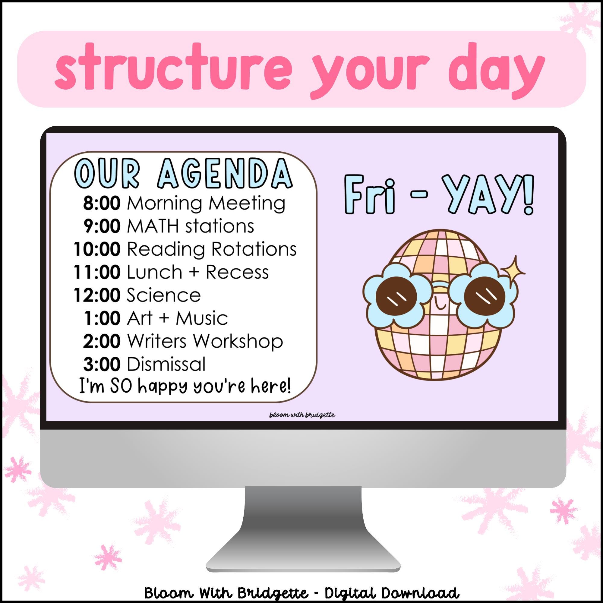 Spring Classroom Slides, Editable Slide Template, Daily Slides, Agenda ...