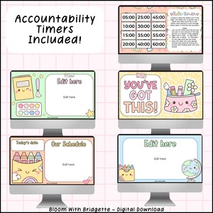 Back to School Daily Slides With Timers, Editable Templates for Canva ...