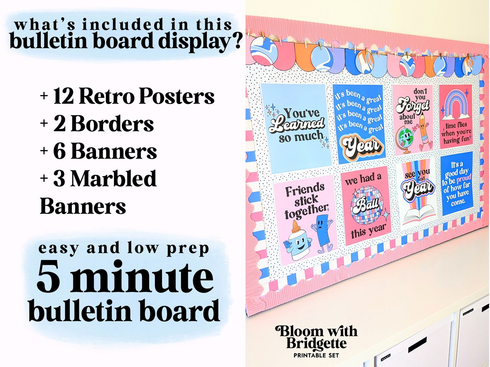 Retro End of Year Classroom Posters Easy Bulletin Board - Etsy