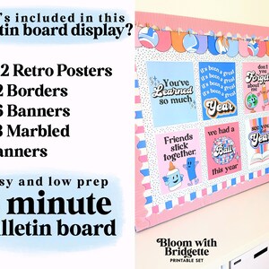 Retro End of Year Classroom Posters, Easy Bulletin Board Display ...