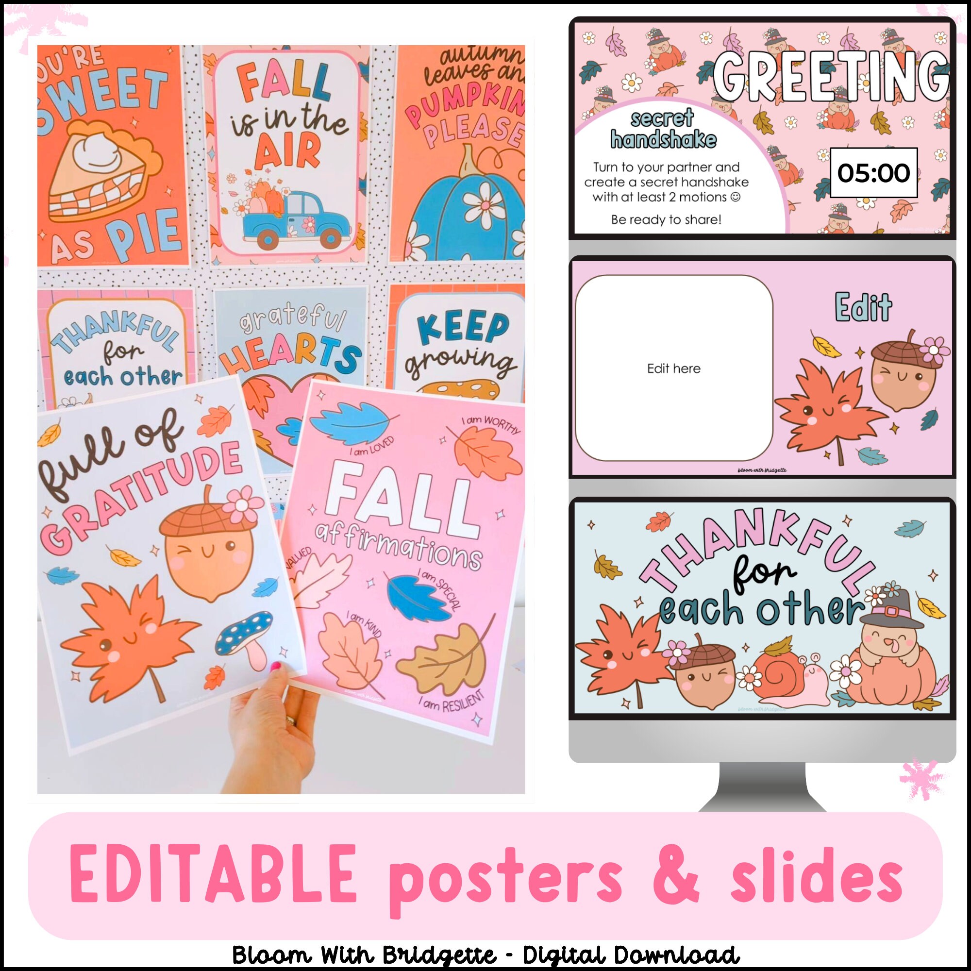 Thanksgiving Classroom Decor Bundle, Bulletin Board, Classroom Slides ...