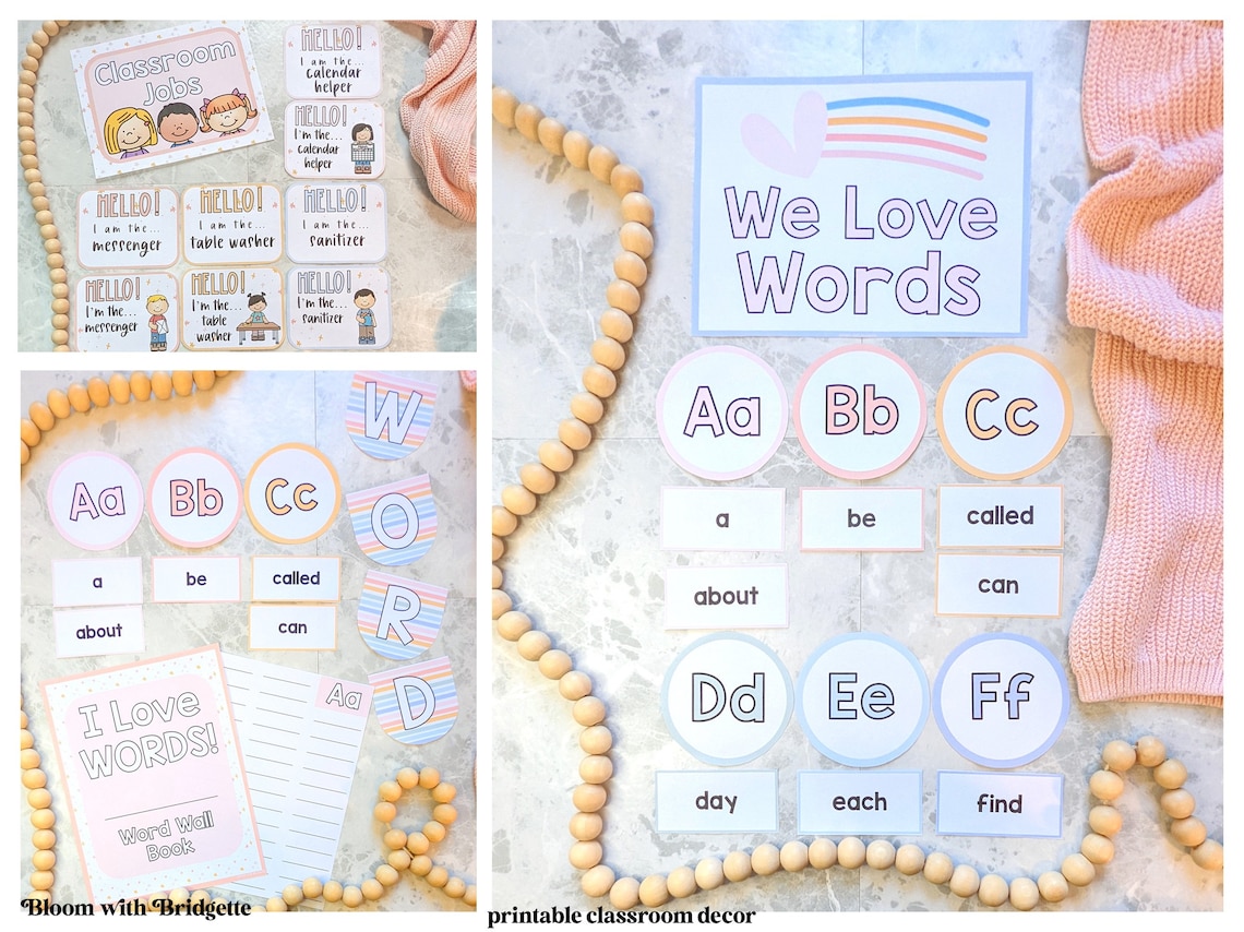 Modern Pastel Classroom Decor Bundle Editable Calm Classroom - Etsy