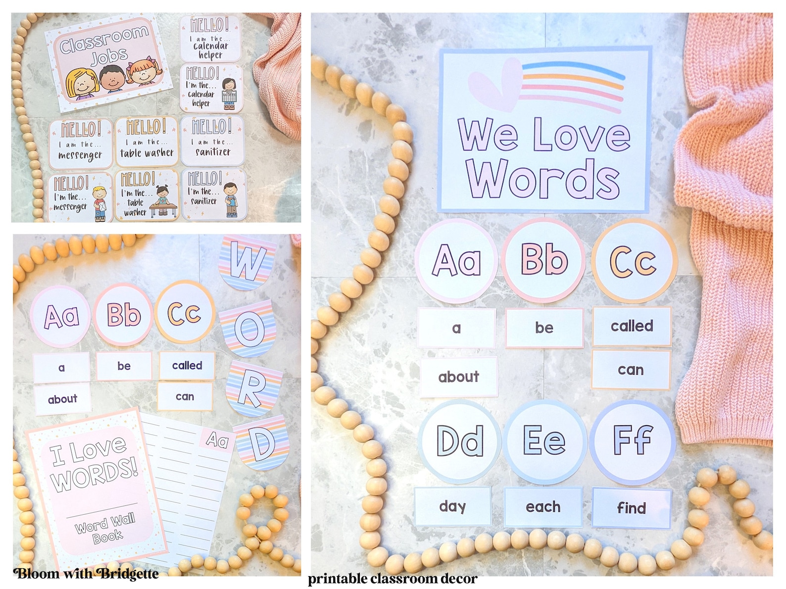 Modern Pastel Classroom Decor Bundle Editable, Calm Classroom Decor ...