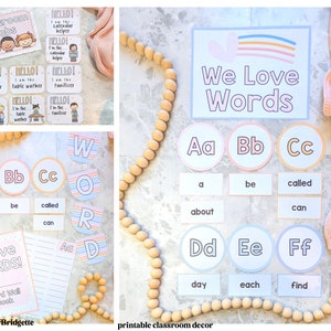 Modern Pastel Classroom Decor Bundle Editable, Calm Classroom Decor ...