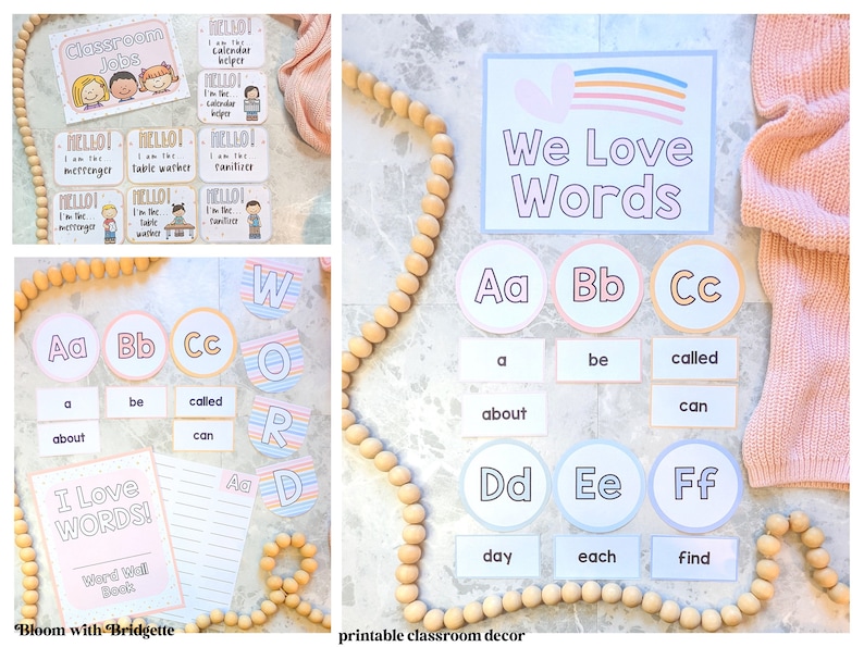 Modern Pastel Classroom Decor Bundle Editable Calm Classroom - Etsy