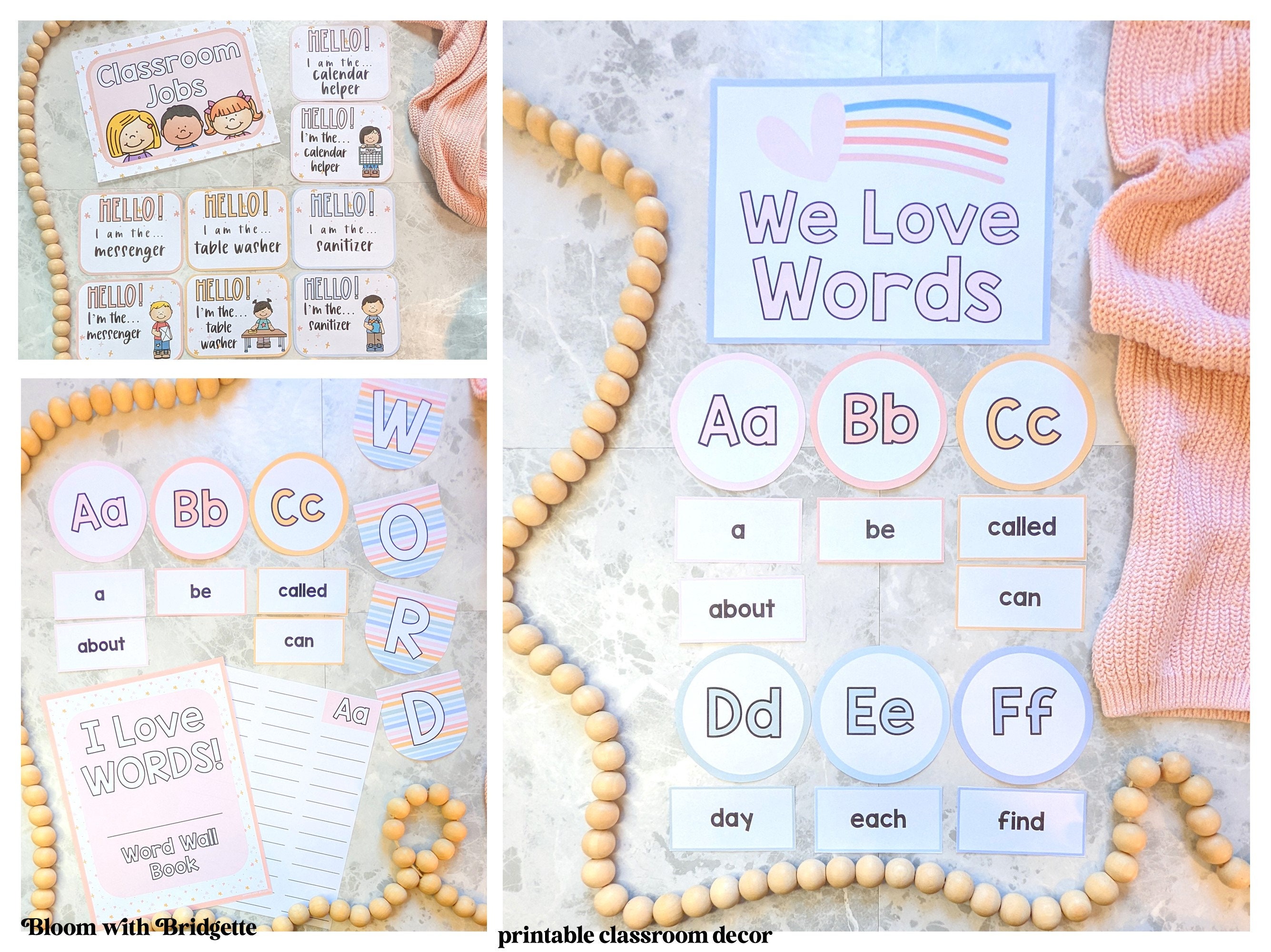 Modern Pastel Classroom Decor Bundle Editable Calm Classroom - Etsy ...