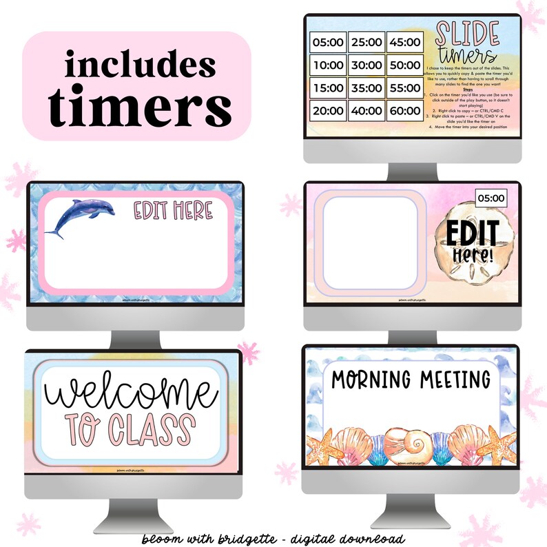Beach Theme Classroom Slides, Calm Classroom Slides, Editable Slide ...