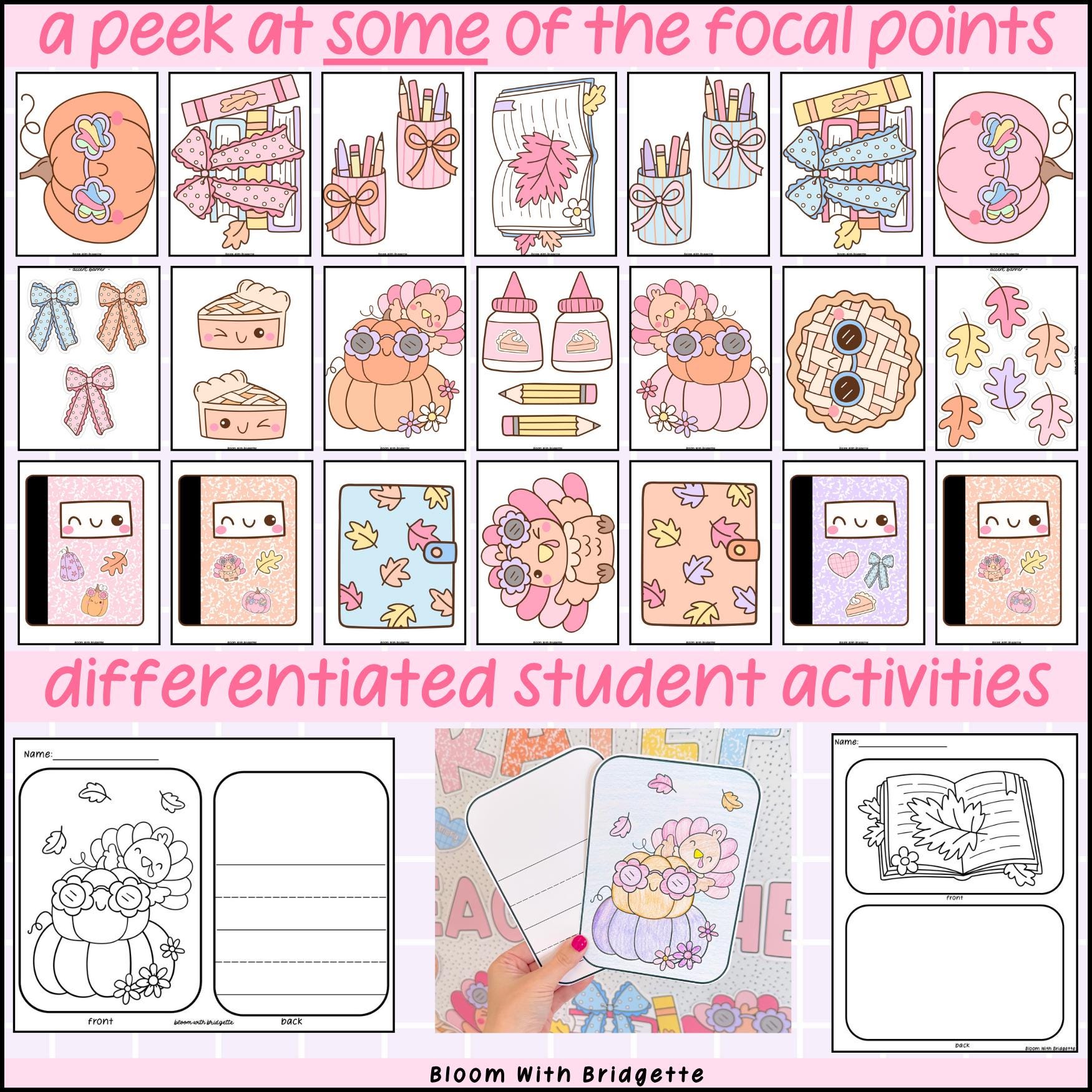 Thanksgiving Bulletin Board, Bilingual Composition Notebook Decor ...