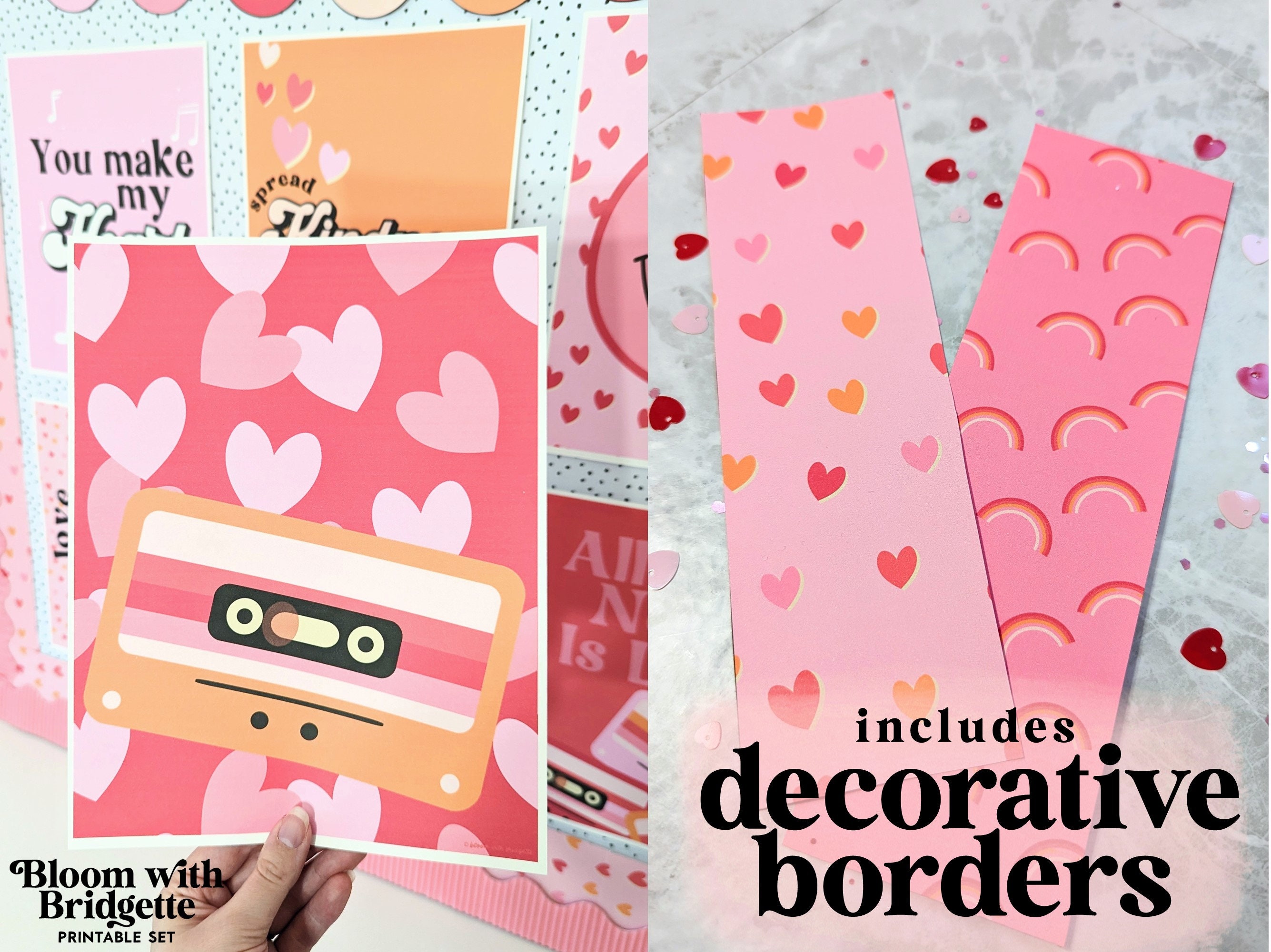 Retro Valentine's Day Classroom Posters February Bulletin - Etsy