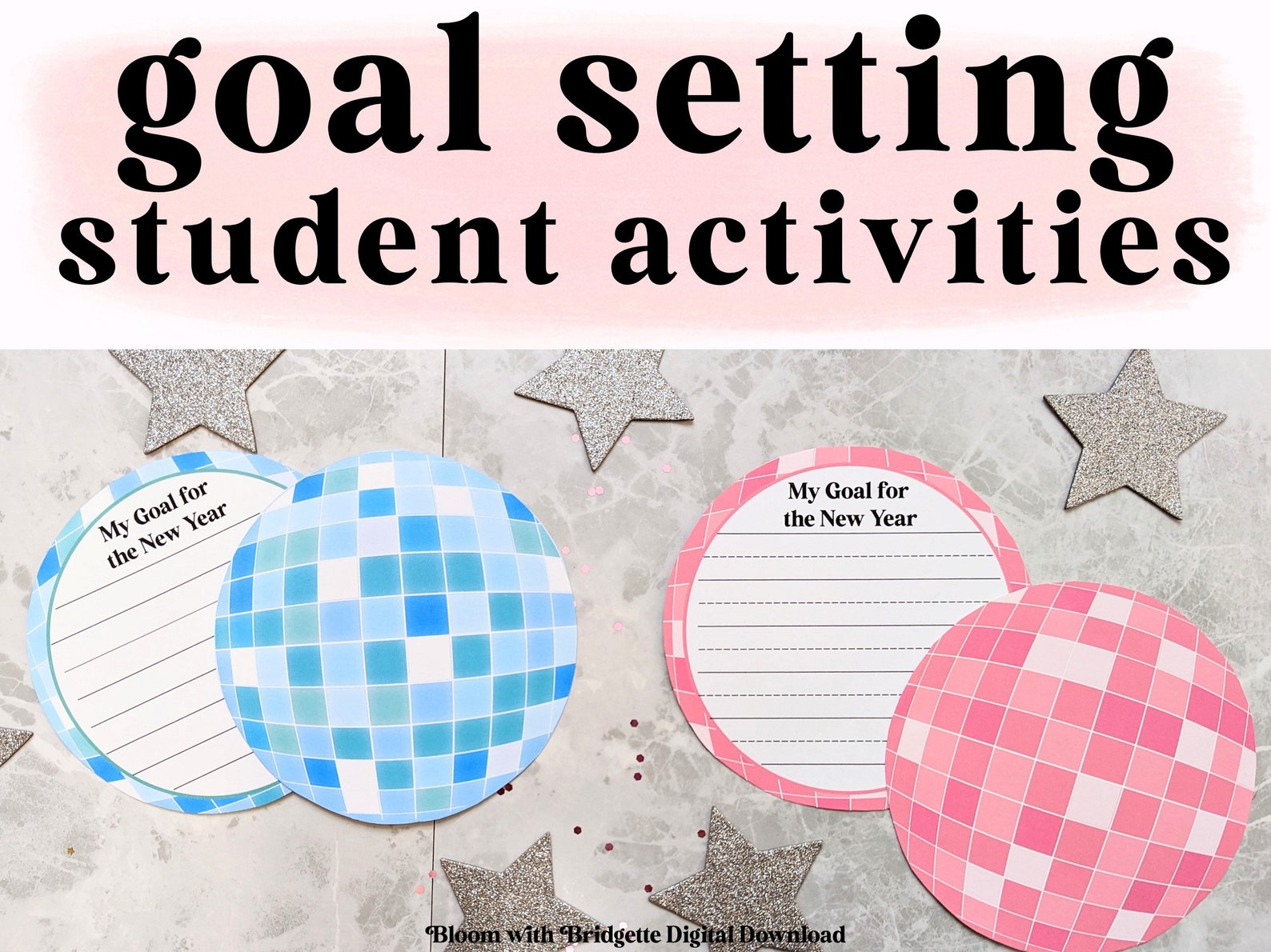 New Year Bulletin Board and Student Goal Setting Activity - Etsy