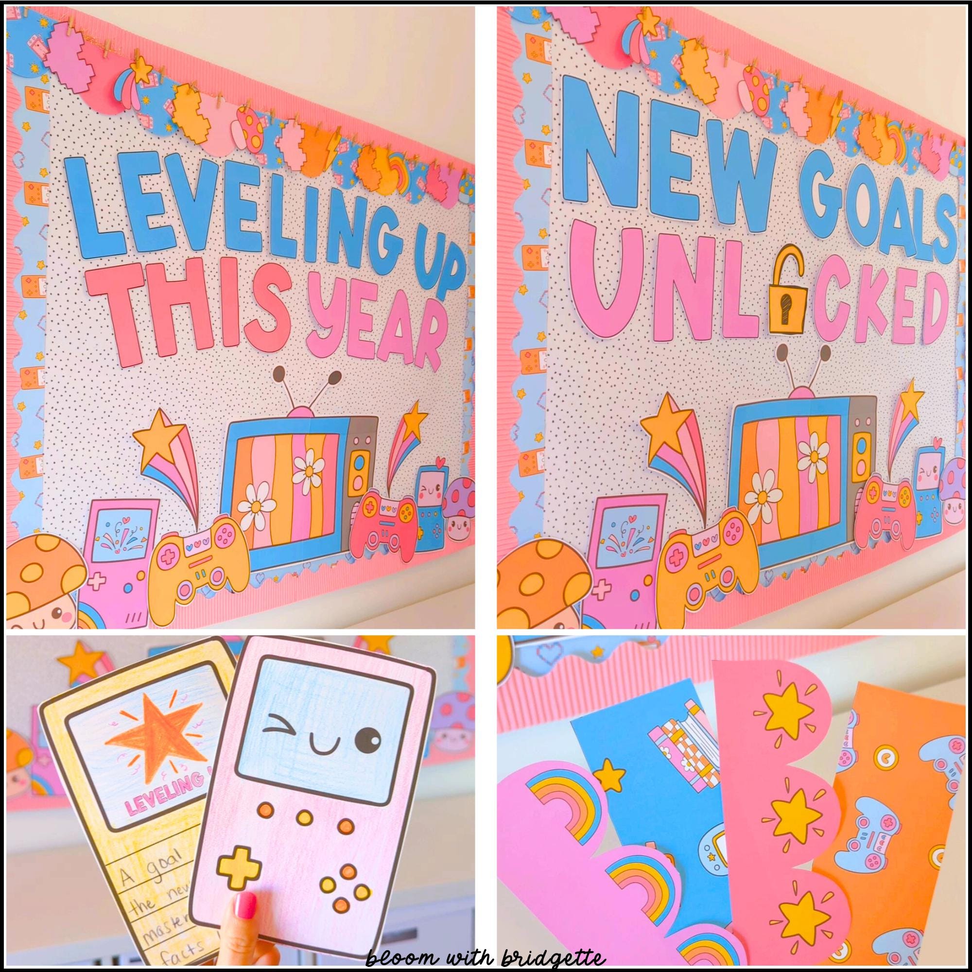 New Year Bulletin Board, Video Game Classroom Decor, Growth Mindset ...