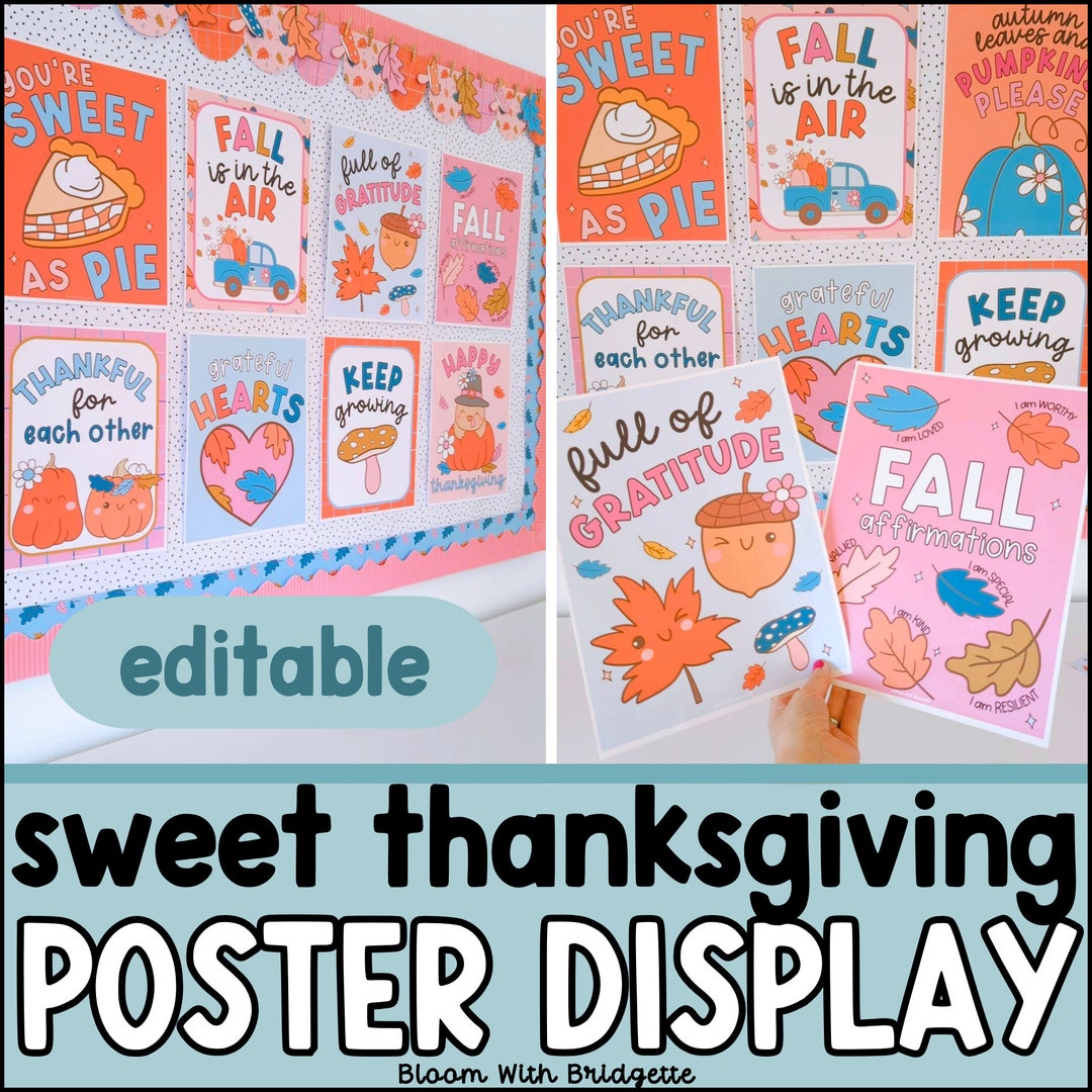 Thanksgiving Classroom Posters, Classroom Posters, November Bulletin ...
