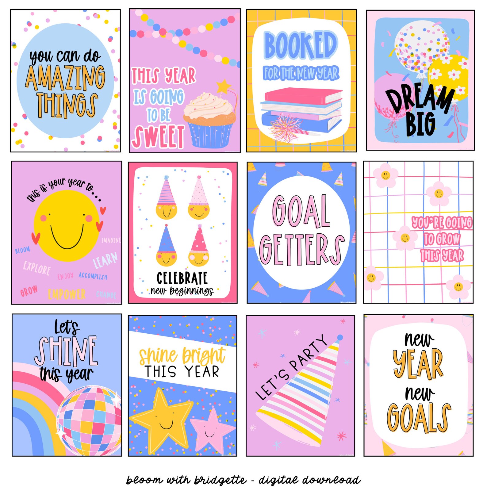 New Year Classroom Posters, Editable Bulletin Board, Classroom Door ...