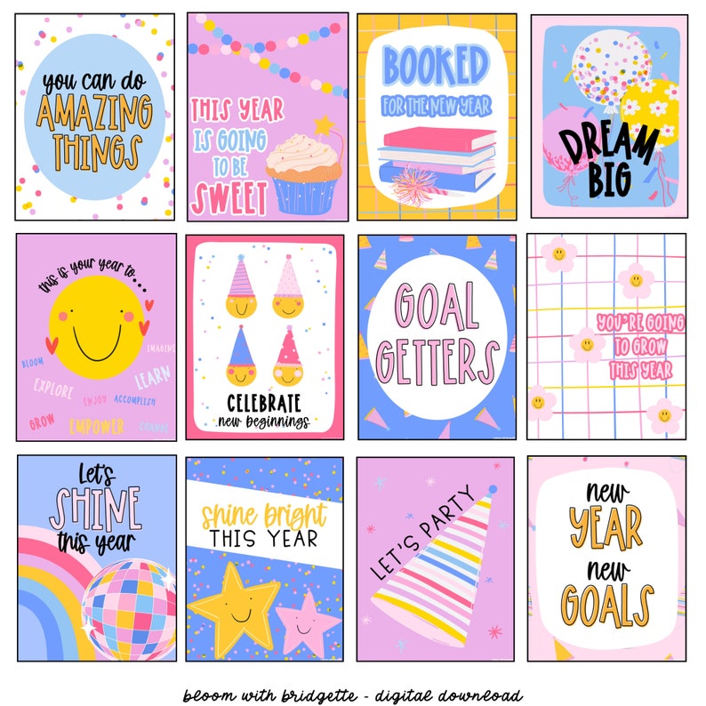New Year Classroom Posters, Editable Bulletin Board, Classroom Door ...