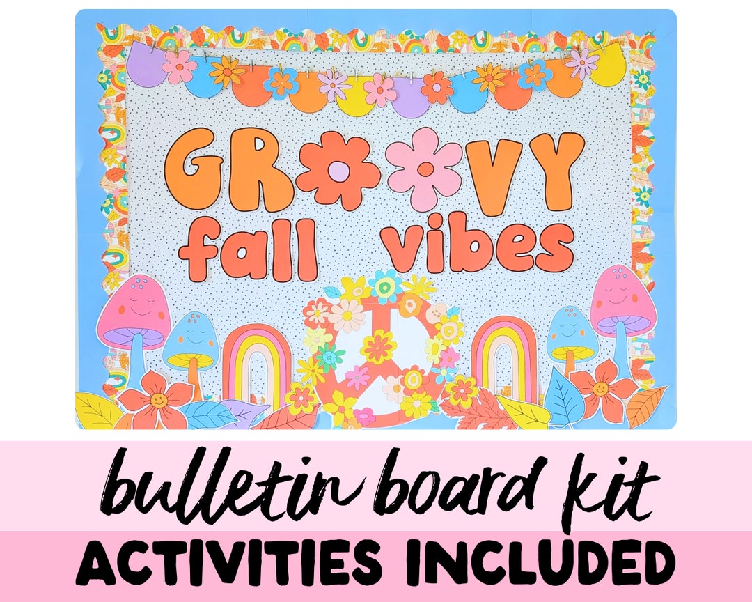 Retro Fall Bulletin Board, Groovy Classroom Decor, Easy Bulletin Board ...
