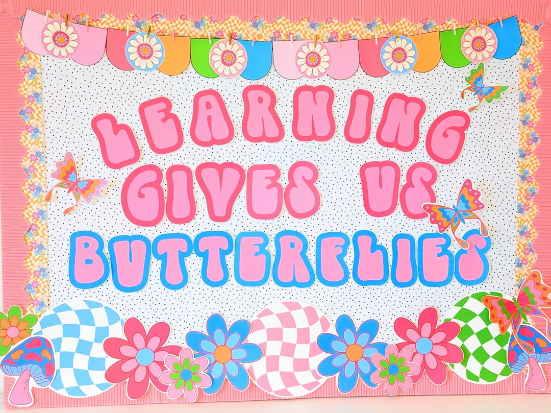 Retro Spring Bulletin Board Kit and Student Activity, Spring Bulletin ...