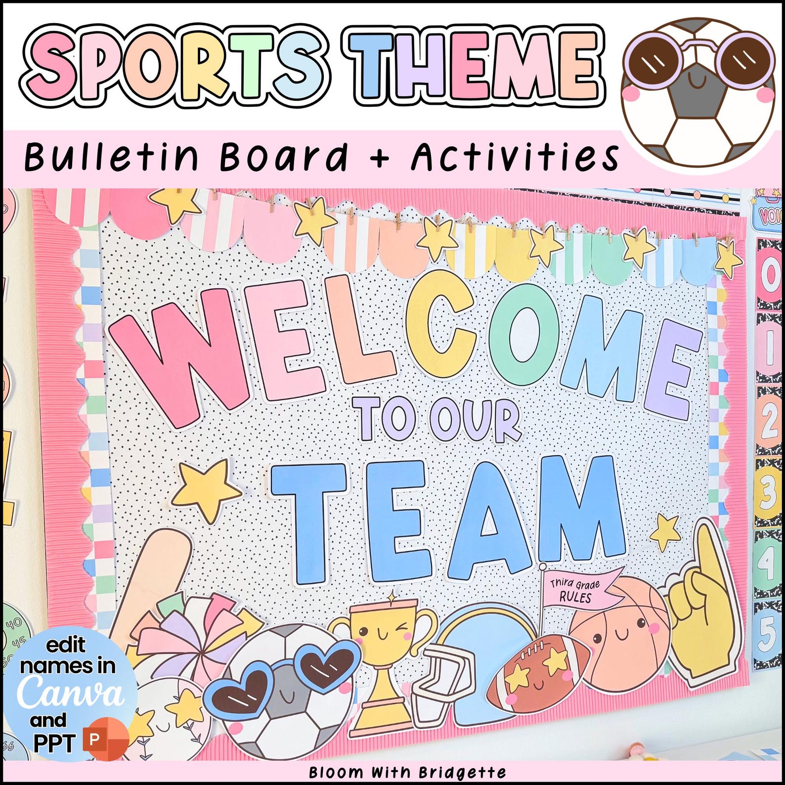 Sports Back to School Classroom Decor Bundle, Bilingual Bulletin Board ...