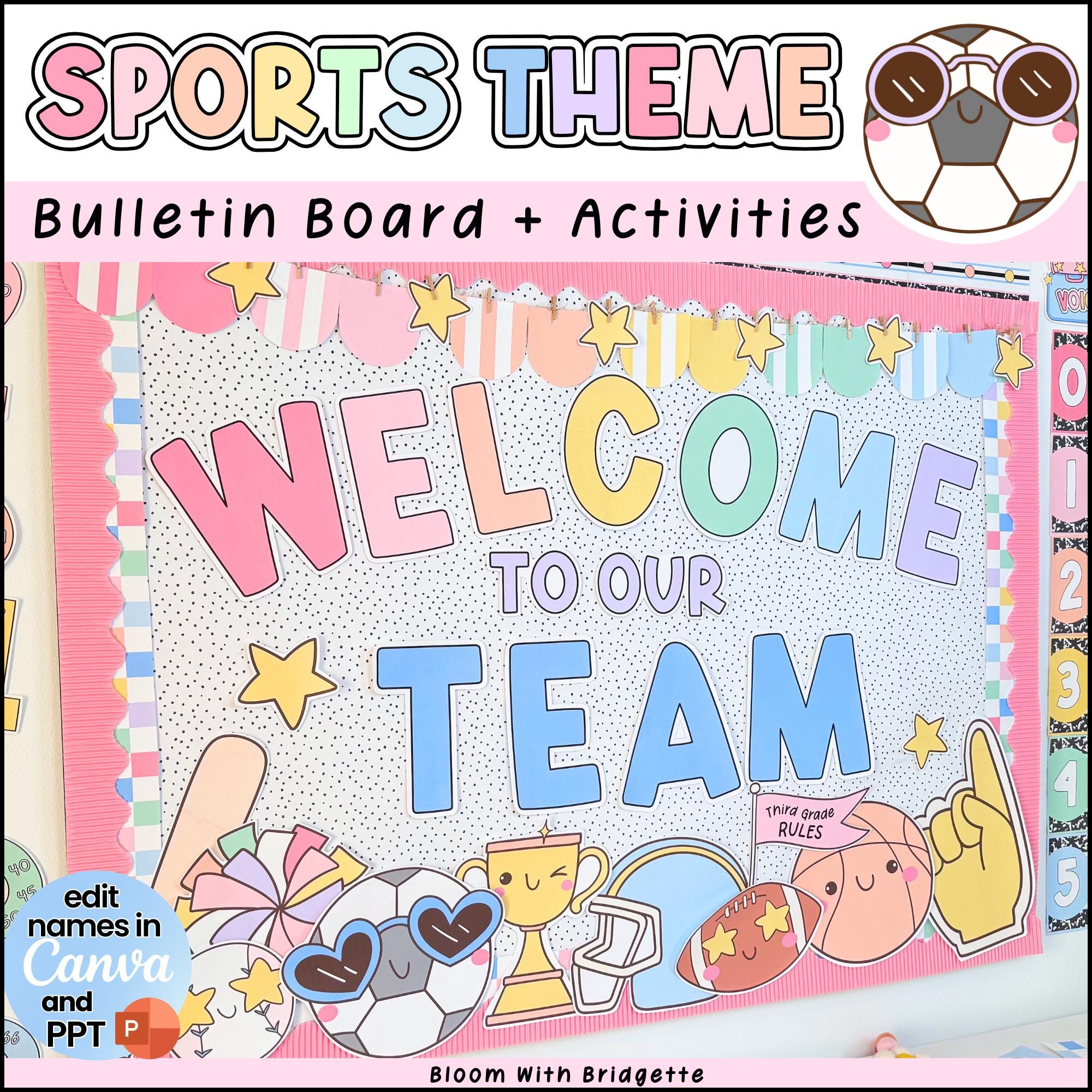 Sports Back to School Classroom Decor Bundle, Bilingual Bulletin Board ...