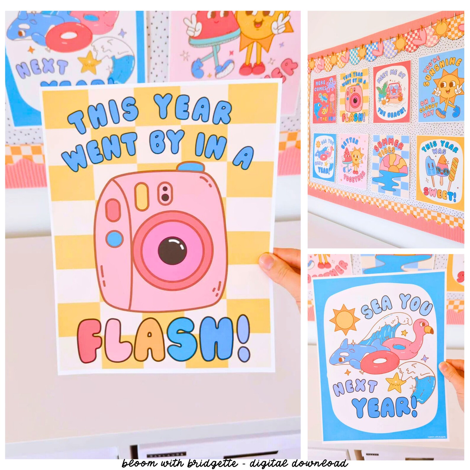 Retro Summer Classroom Posters, Editable Posters, June Bulletin Board ...