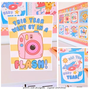 Retro Summer Classroom Posters, Editable Posters, June Bulletin Board ...