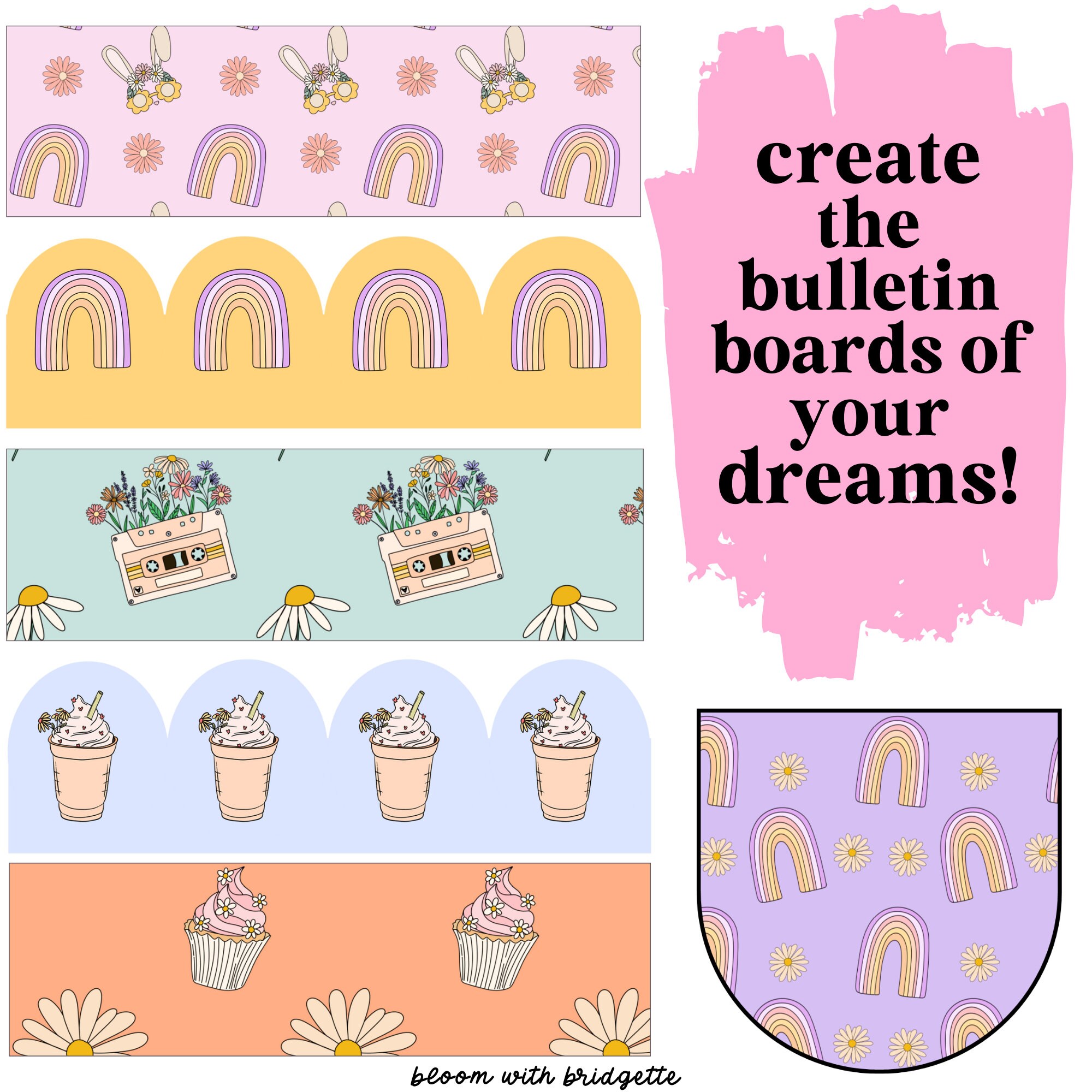Easter Spring Bulletin Borders and Banners, Printable Spring Classroom ...