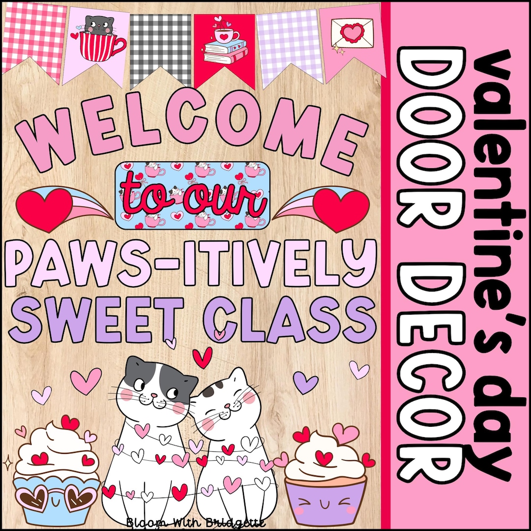 Valentine's Day Door Decor, Classroom Decor, Pastel Welcome Door ...