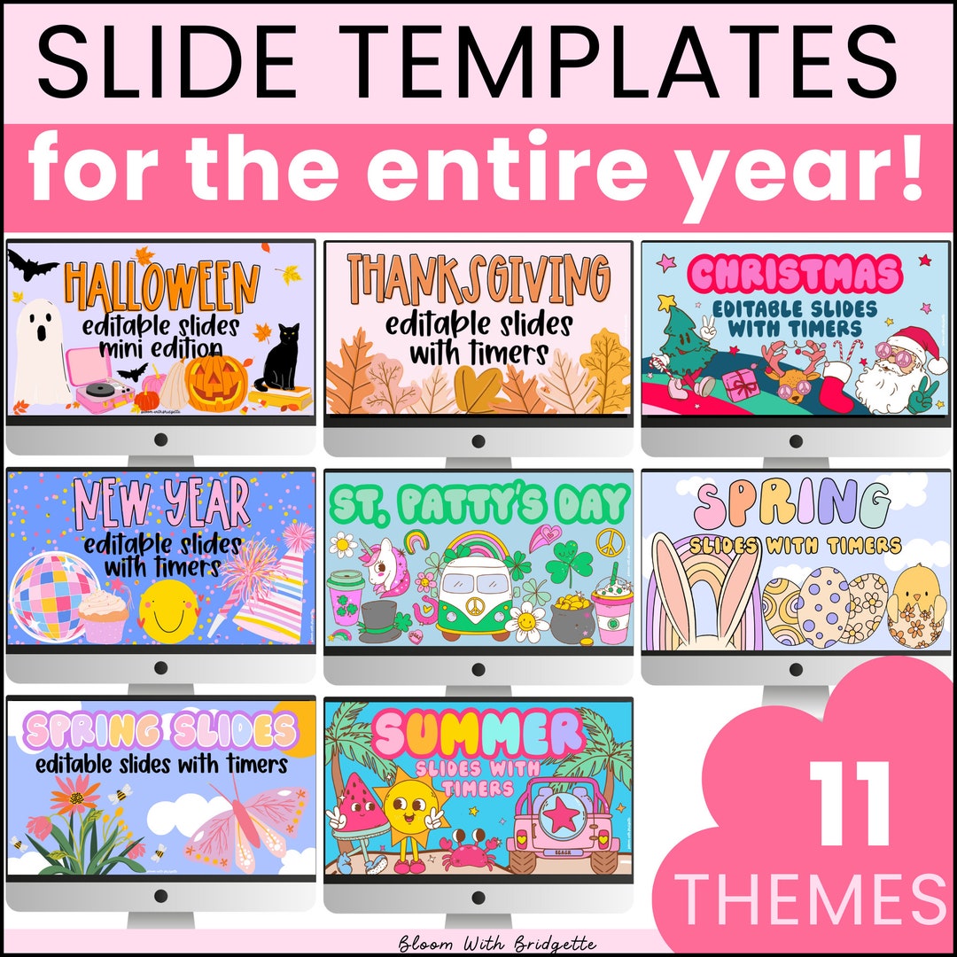 Seasonal Slide Templates Bundle, Holiday Slide Templates MEGA Bundle ...