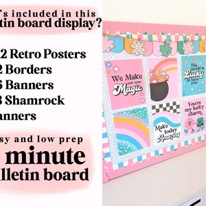 Retro St. Patty's Day Classroom Posters, March Bulletin Board, Spring ...