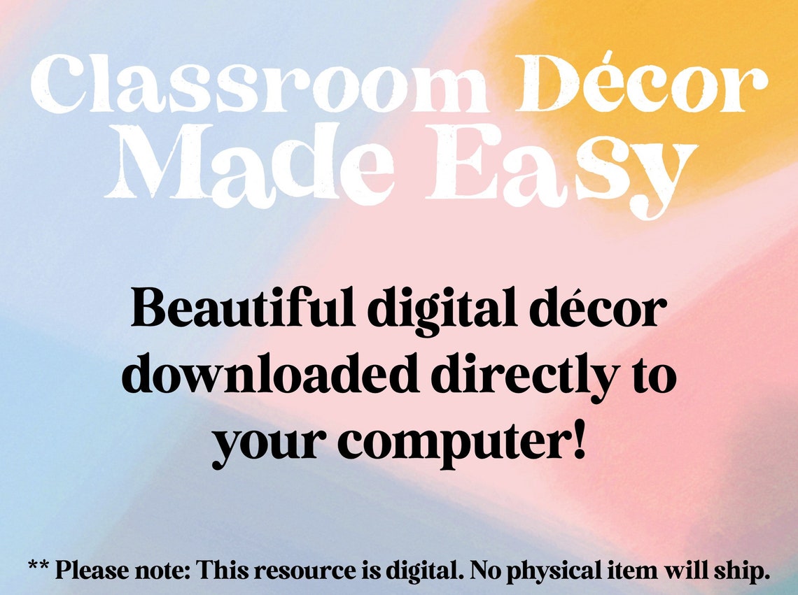 Modern Pastel Classroom Decor Bundle Editable Calm Classroom - Etsy