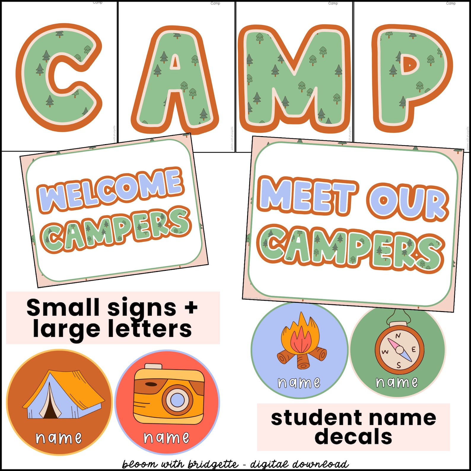 Camping Bulletin Board, Back to School Classroom Decor, Nature ...