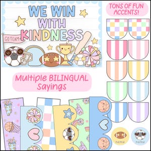 Sports Back to School Classroom Decor Bundle, Bilingual Bulletin Board ...