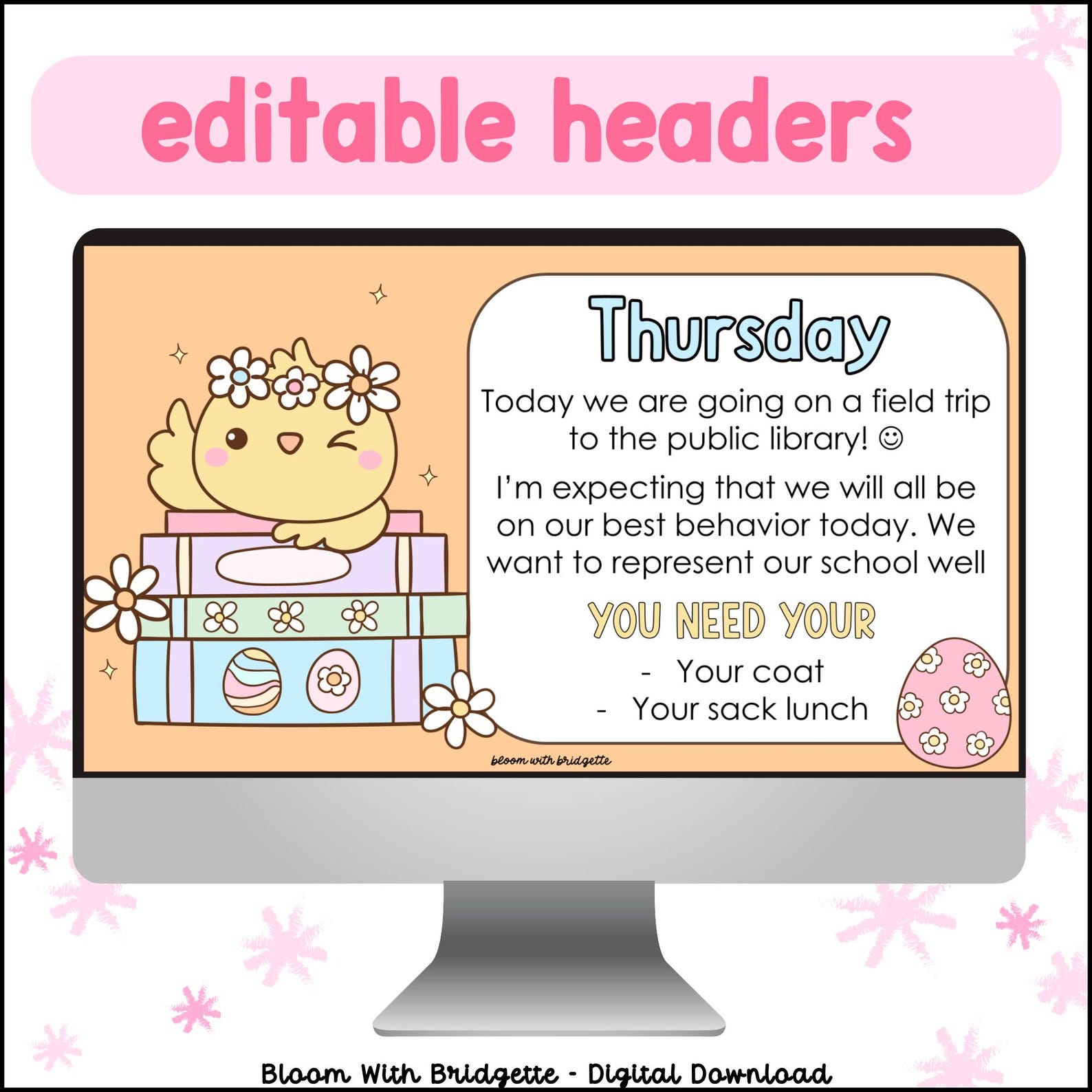 Spring Classroom Slides, Editable Slide Template, Daily Slides, Agenda ...