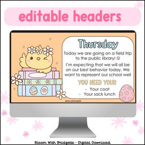 Spring Classroom Slides, Editable Slide Template, Daily Slides, Agenda ...