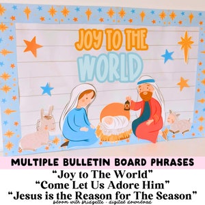 Nativity Bulletin Board, Christmas Classroom Decor, Holiday Door Decor ...