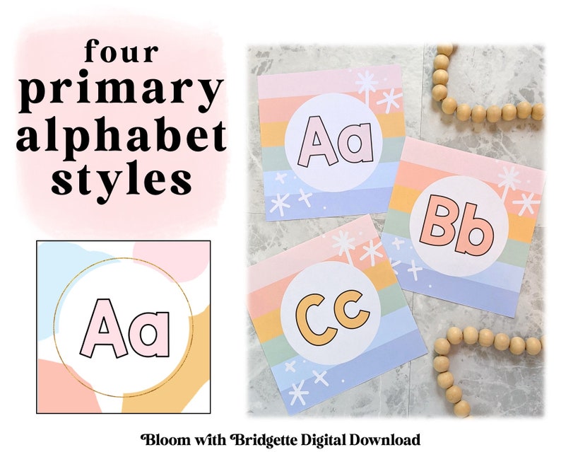 Classroom Alphabet Posters Primary Alphabet Posters With - Etsy