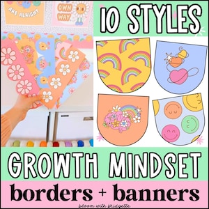 Growth Mindset Bulletin Borders and Banners, Printable Back to School ...