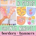 Growth Mindset Bulletin Borders and Banners, Printable Back to School ...