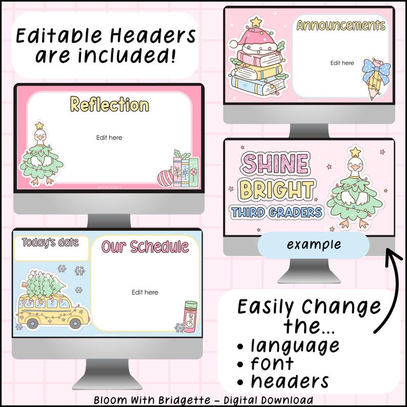 Christmas Goose Classroom Slides With Timers, Holiday Teacher Google ...
