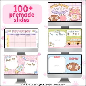 Back to School Classroom Slides, Editable Slide Template, Daily Slides ...