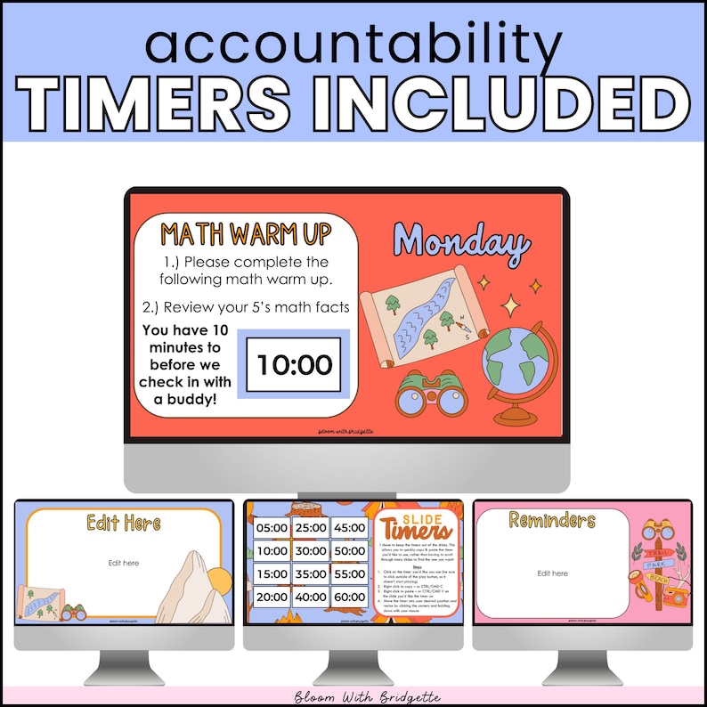 Camping Classroom Slide Templates, Daily Google Slides and Powerpoint ...