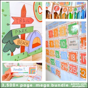 Camping Theme Classroom Bundle, Nature Classroom Decorations, Editable ...