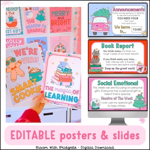 Christmas Classroom Decor Bundle, Bulletin Board, Classroom Slides ...