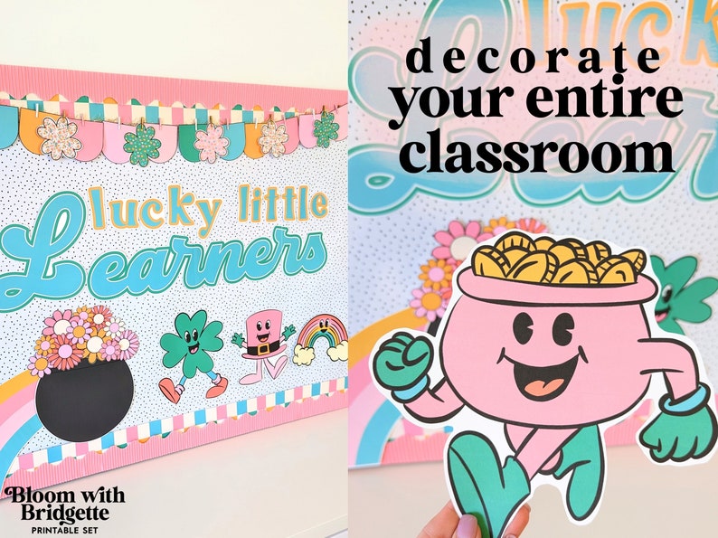 Retro St. Patrick's Day Bulletin Board and Spring Student Activity, St ...