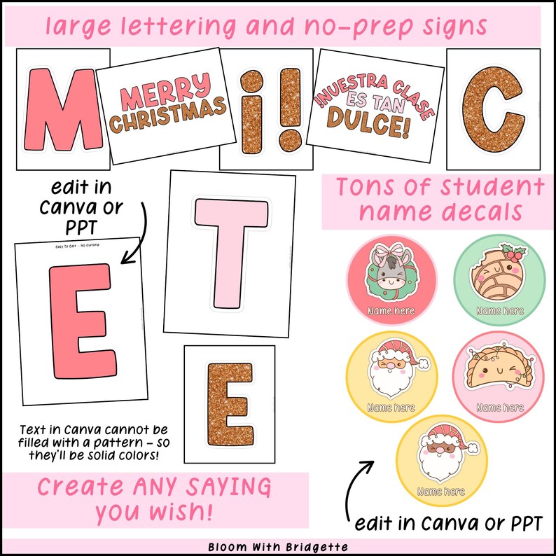 Christmas Pan Dulce Bulletin Board, Bilingual Holiday Display ...