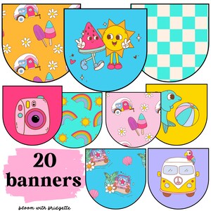 Retro Summer Bulletin Borders and Banners, Printable Summer Classroom ...